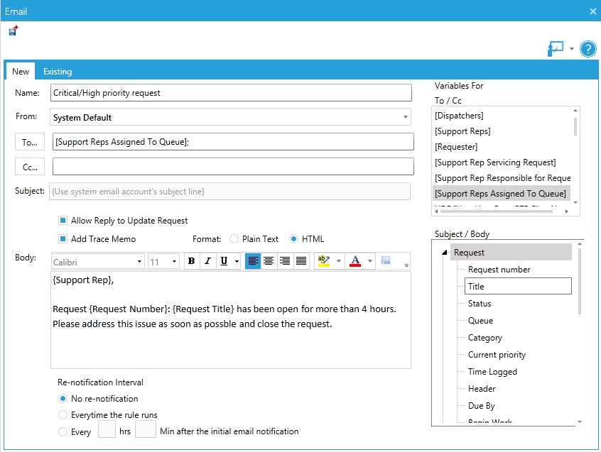 Sample 5: Email notification to manager when critical/high priority ...