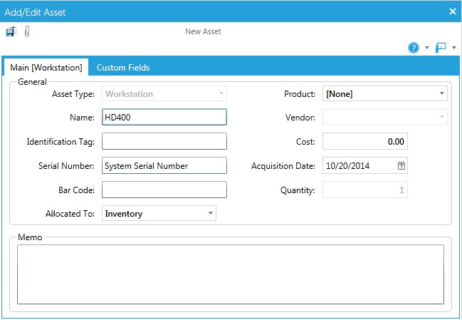 Manage Assets - Assets / Configuration