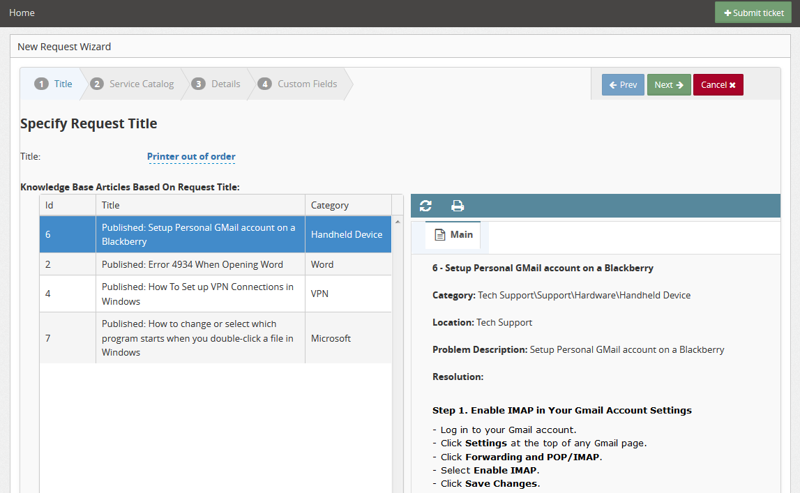 ServicePRO Web End User Portal - Submitting Service Requests