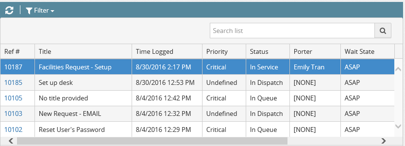 ServicePRO Web End User Portal - My Requests