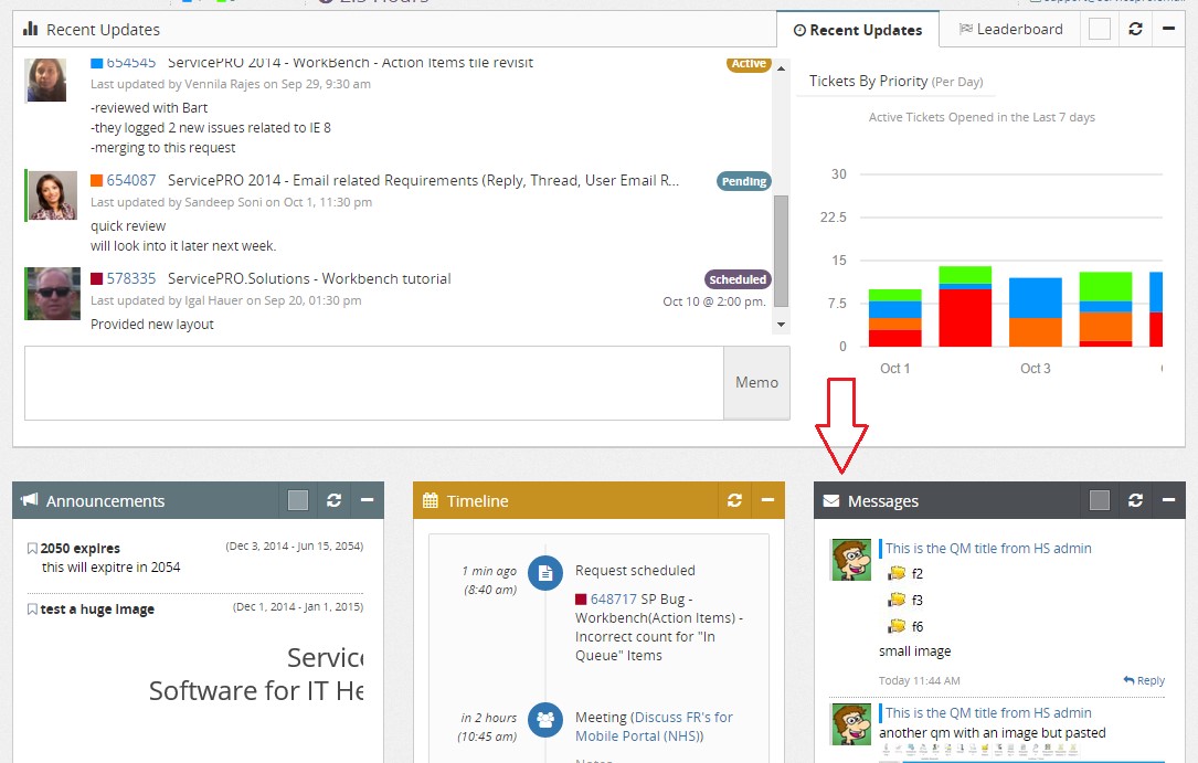 ServicePRO Web Support Portal - Messages