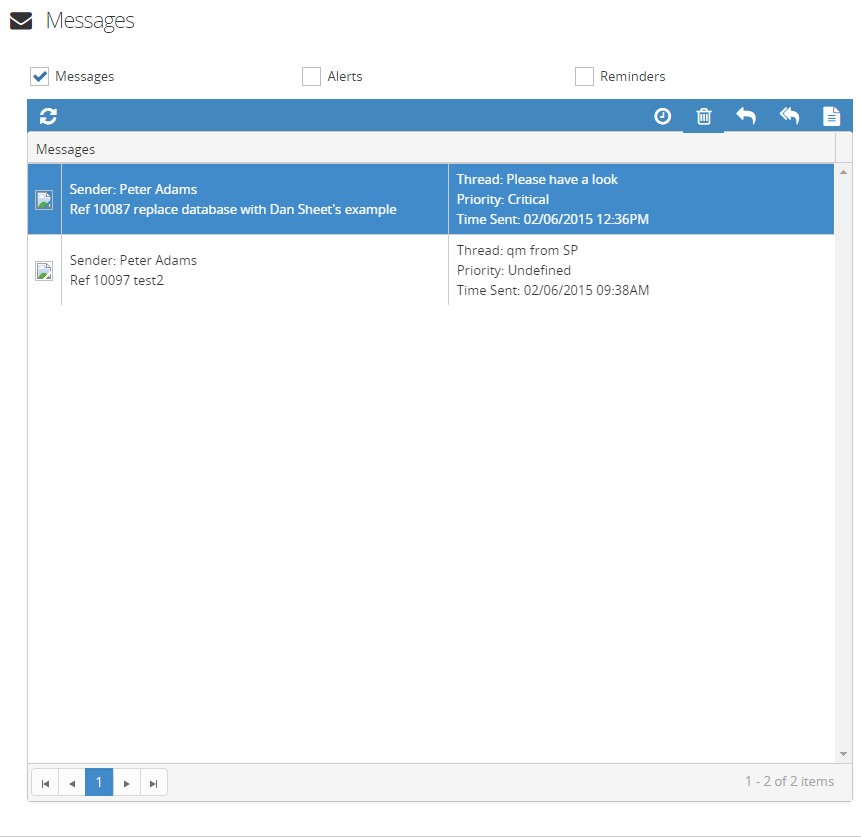 ServicePRO Web Support Portal - Messages